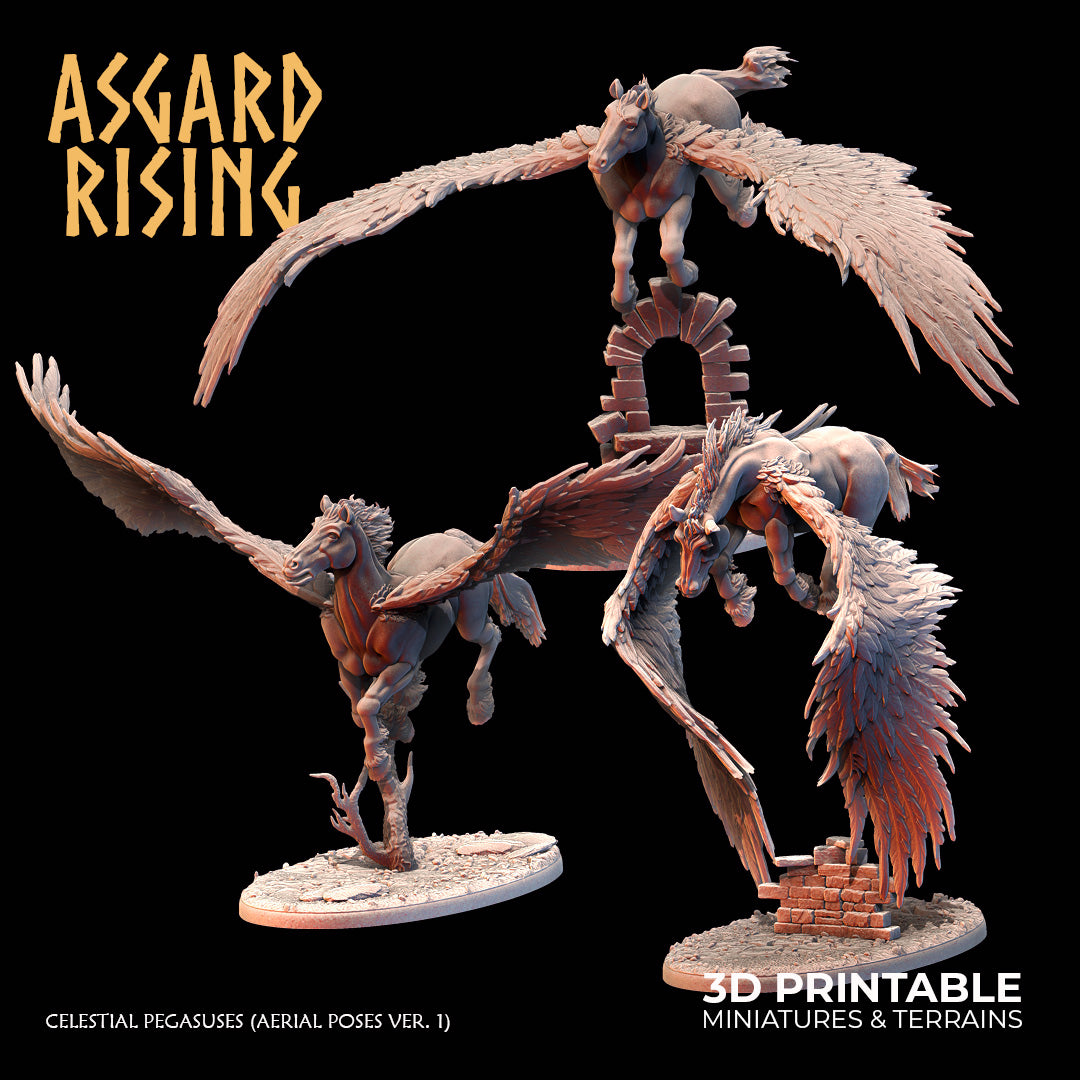Celestial Pegasuses (Aerial Poses ver. 1) - Asgard Rising – HammerLine