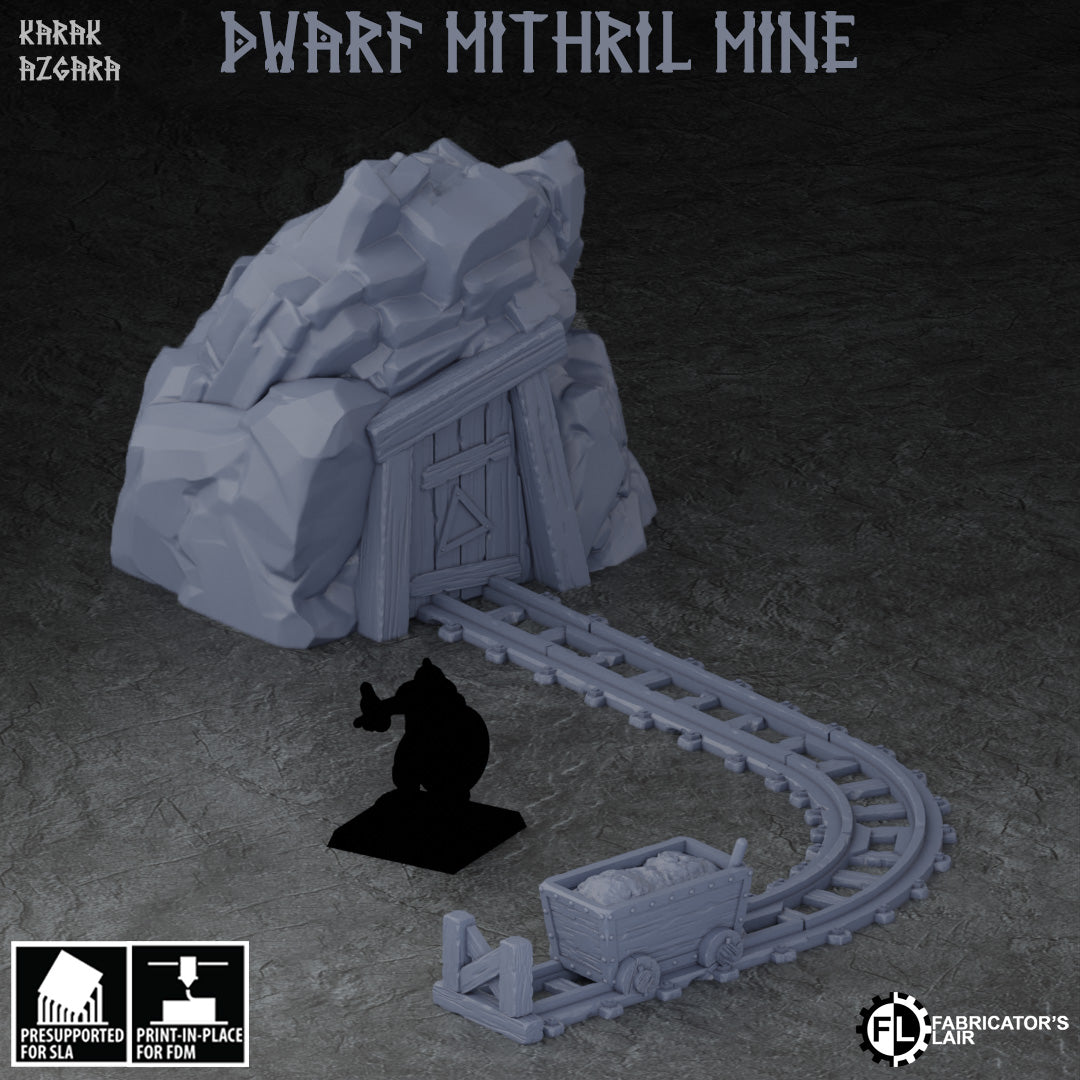 Dwarf Mine with Minecart and Rails - Scenery - Karak Azgara - Fabricat ...