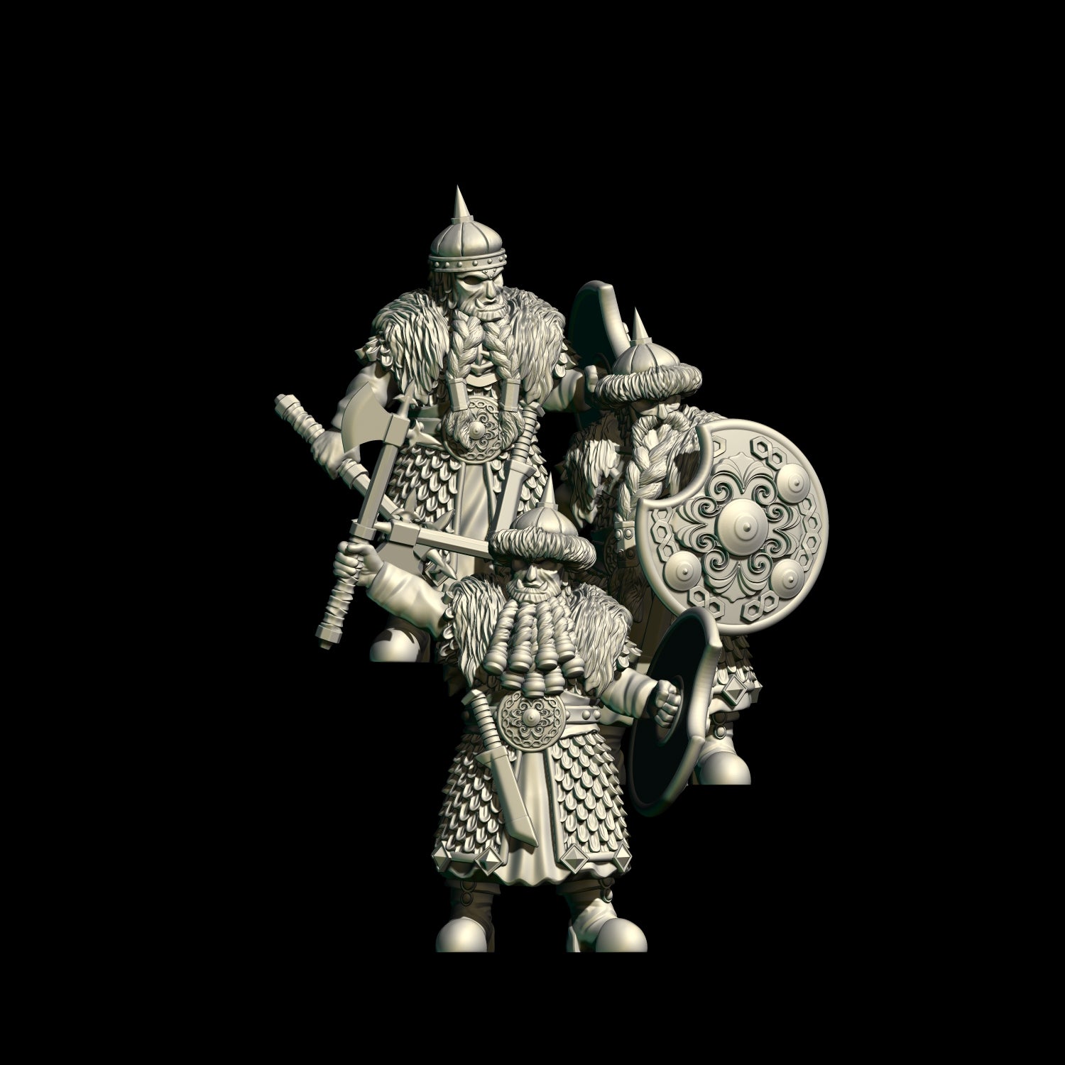 Eastern Dwarves with Hand Weapons and Shields - KzK Minis – HammerLine