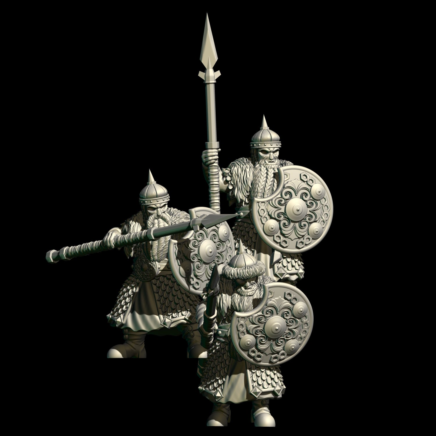 Eastern Dwarves with Spears and Shields - KzK Minis – HammerLine
