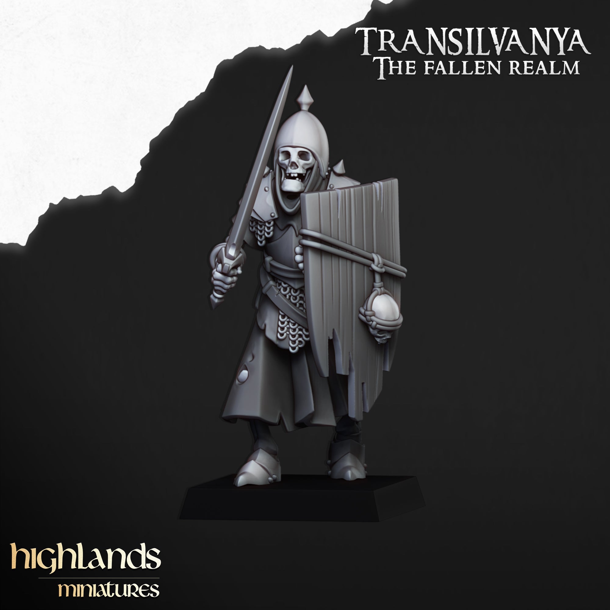 Skeletal Guard With Hand Weapons and Shields - Highlands Miniatures ...