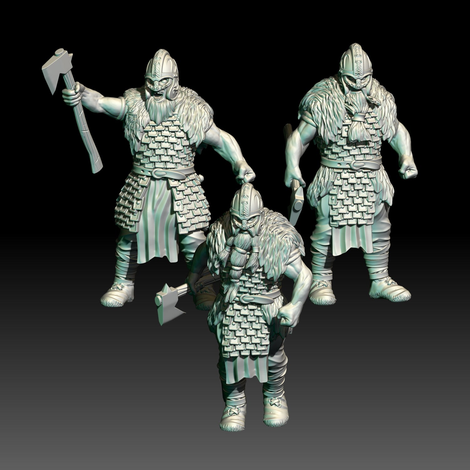 3x Armoured Wildmen/Hillmen Shieldmen - KzK Minis – HammerLine