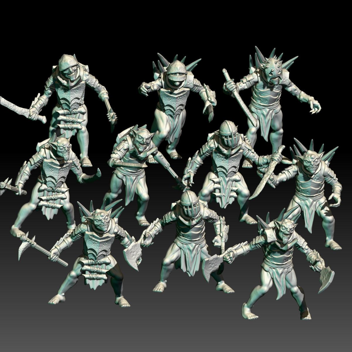10x Armoured Goblin Slaves - KzK Minis – HammerLine