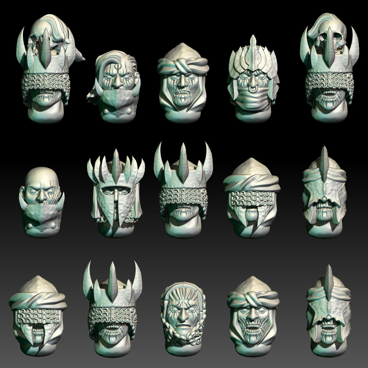 Dark Souled Men Heads - KzK Minis – HammerLine