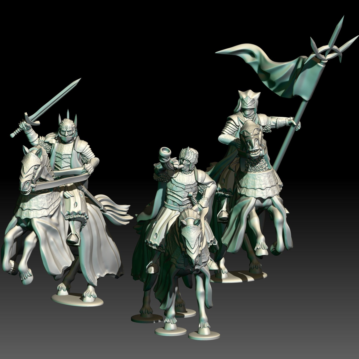 Dark Souled Men Mounted Commanders - KzK Minis – HammerLine