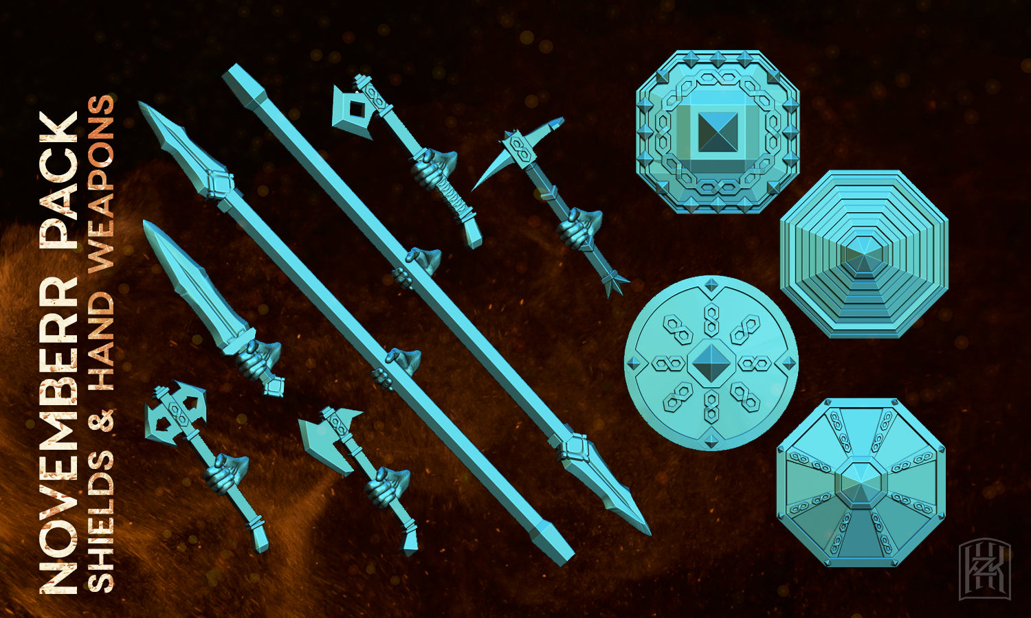 Dwarven Weapons and Shields Accessories Pack - KzK Minis – HammerLine