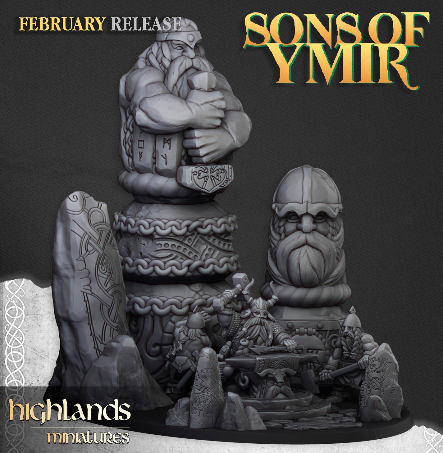 Ancient Dwarf Forge and Great Dwarf Runemaster - Highlands Miniatures ...